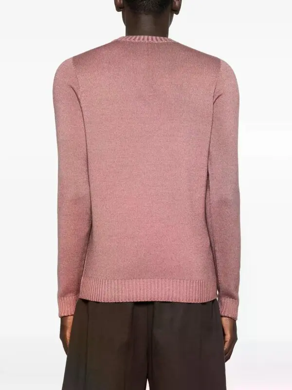 AROVESCIO Crew Neck Ribbed Sweater