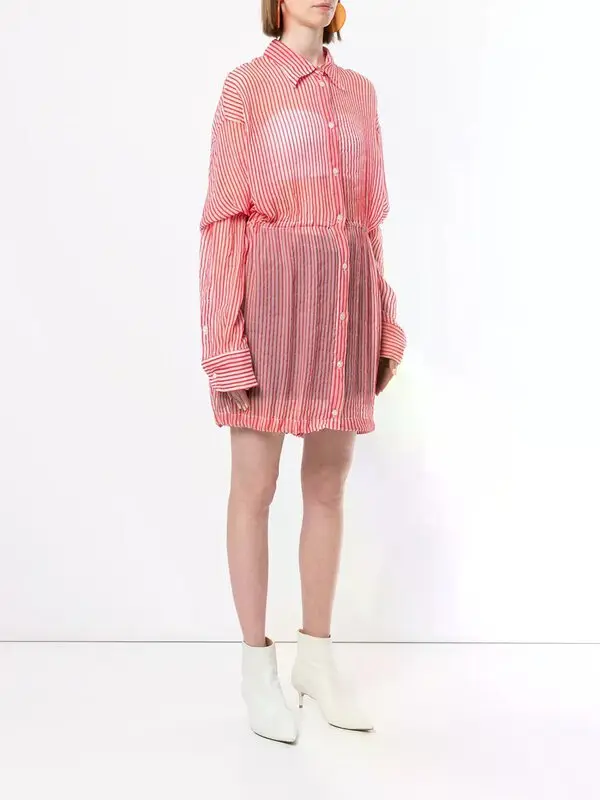 BEN TAVERNITI UNRAVEL PROJECT Striped Silk Blend Over Shirt