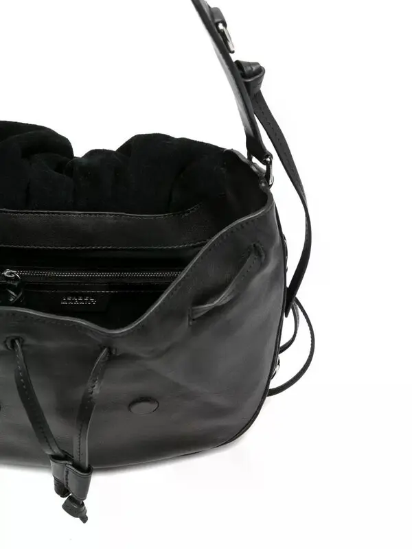 Isabel Marant Étoile Pleated-detail Drawstring Shoulder Bag - Black