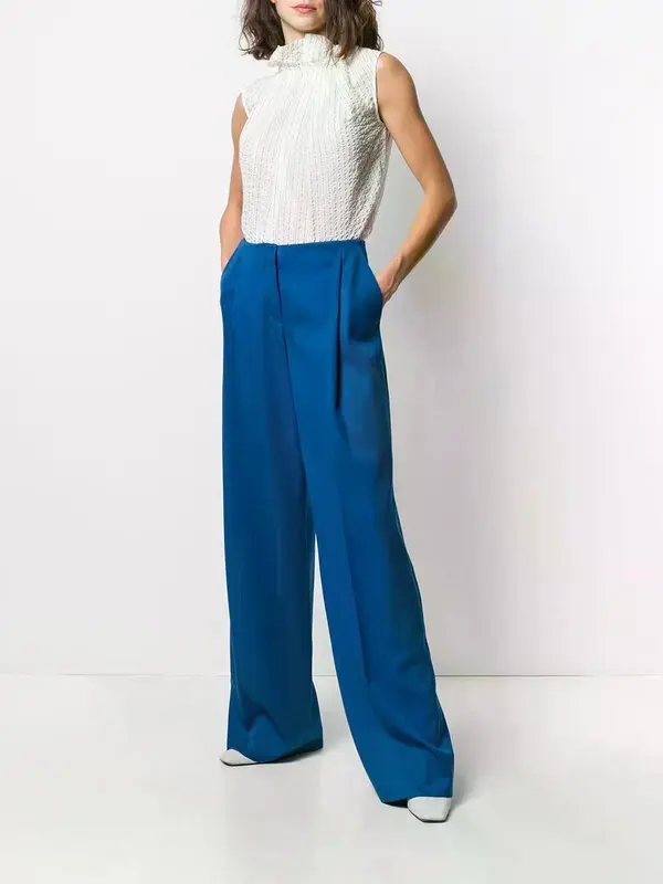 Nina Ricci Cotton Wide Leg Tailored Trousers