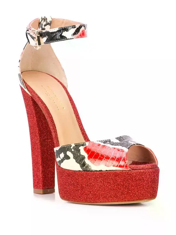 MADISON MAISON Snakeskin-effect Platform Sandals