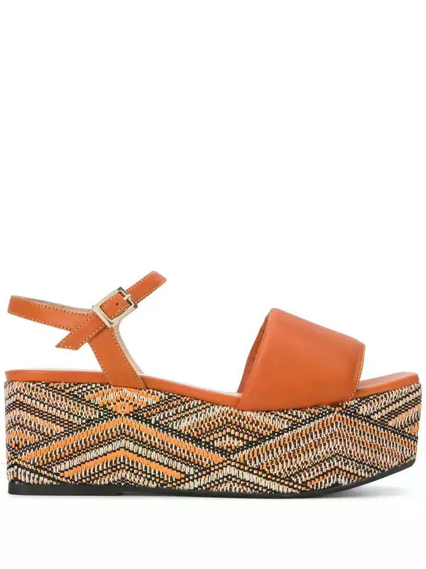 MADISON MAISON Woven Leather Espadrille Wedges
