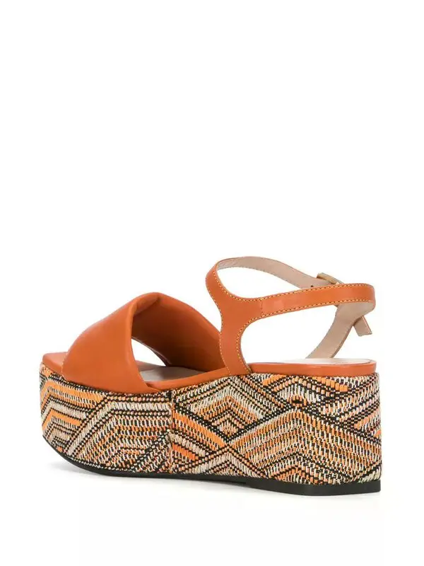 MADISON MAISON Woven Leather Espadrille Wedges