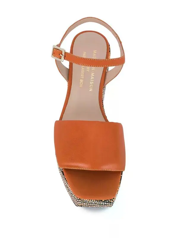 MADISON MAISON Woven Leather Espadrille Wedges