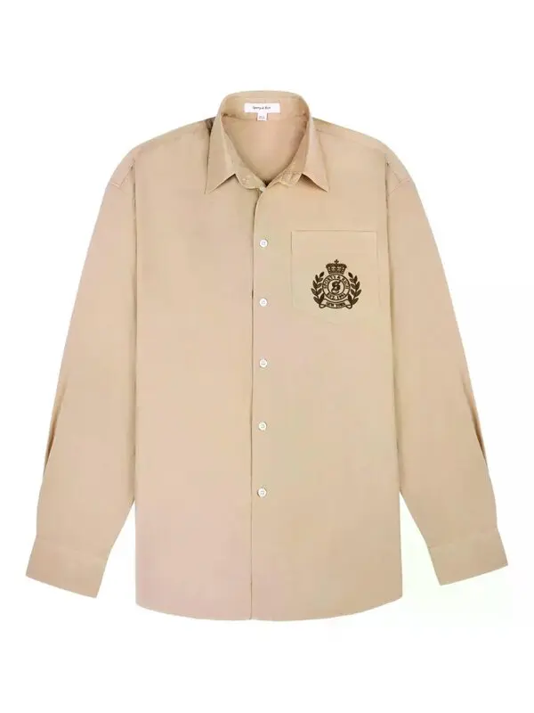 SPORTY & RICH H&w Crest Button-down Shirt - Neutrals