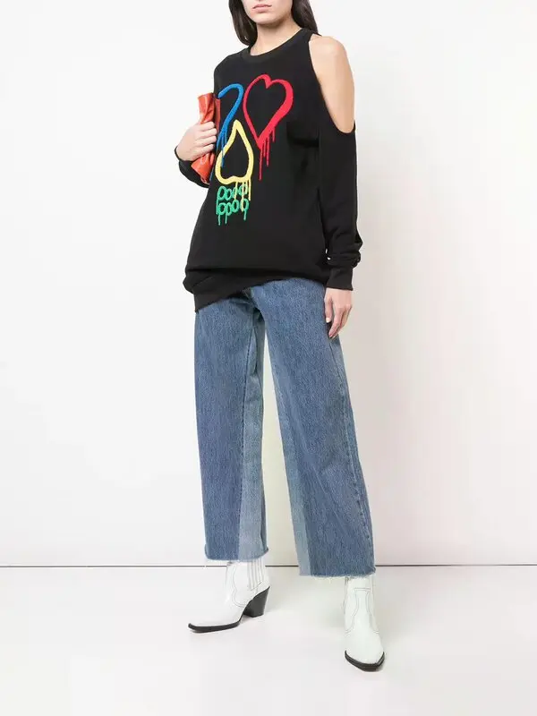 HACULLA. Graphic Print Cut-out Sweatshirt