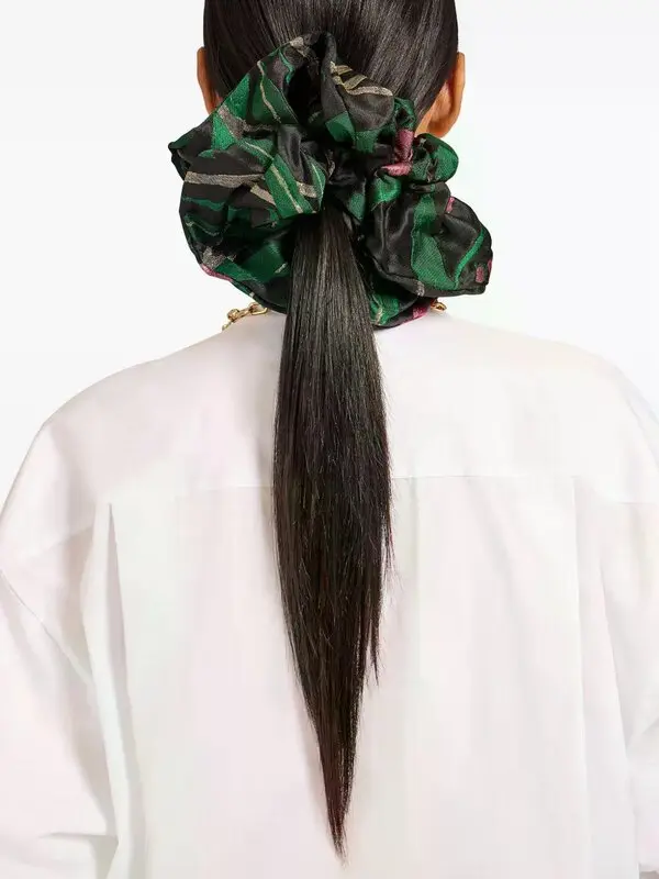 La DoubleJ Jacquard-patterned Giga Scrunchie - Black