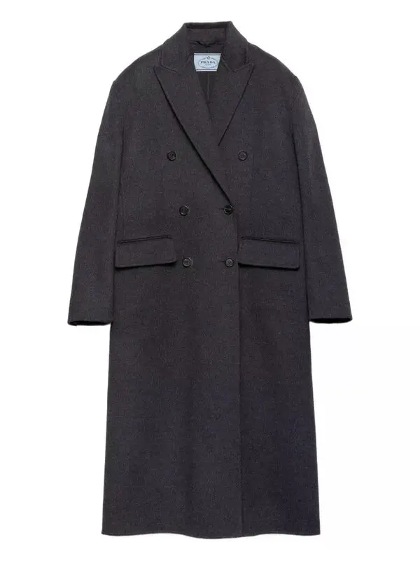 Prada Double Cashwool Double-breasted Coat - Grey