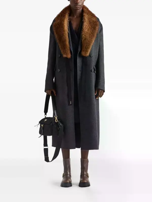 Prada Double Cashwool Double-breasted Coat - Grey