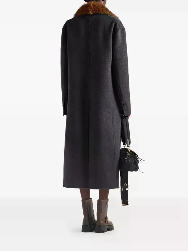 Prada Double Cashwool Double-breasted Coat - Grey