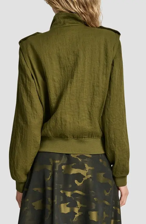 Dkny Twill Bomber Jacket - Dark Olive