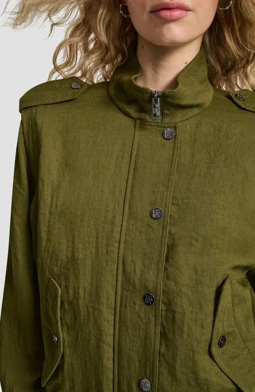 Dkny Twill Bomber Jacket - Dark Olive