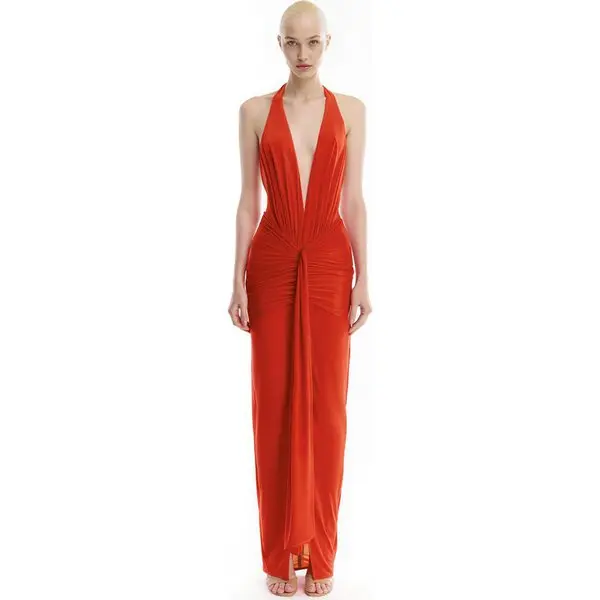 MOTHER OF ALL Inaya Collar Maxi Dress - Orange