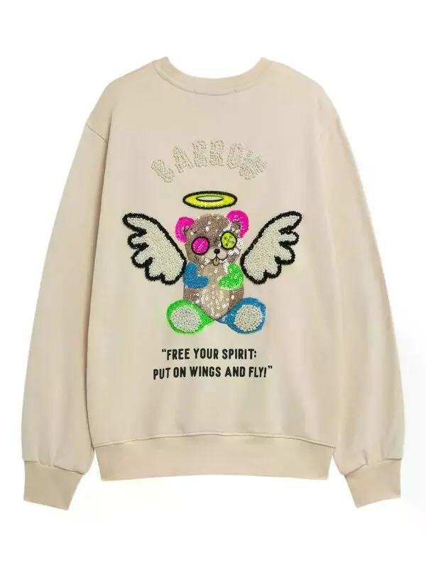 BARROW Embellishment Detail Long Sleeve Sweatshirt