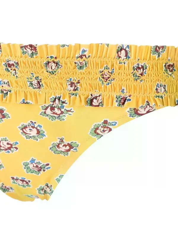 Tory Burch Floral-print Smocked Bikini Bottom
