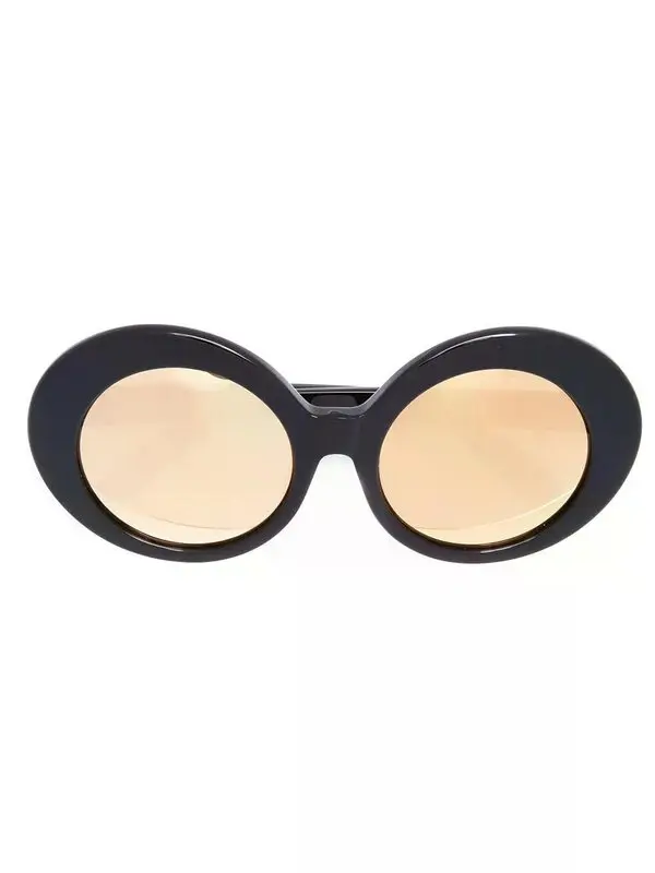 Linda Farrow Oval Frame Sunglasses - Black