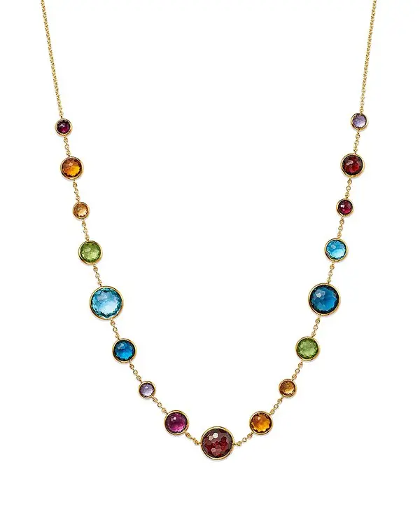 Ippolita 18k Yellow Multi Stone Bezel Collar Necklace - Gold