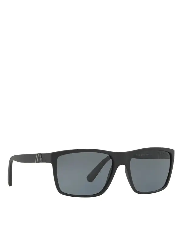 Polo Ralph Lauren Rectangle Sunglasses, 59mm - Matte Black