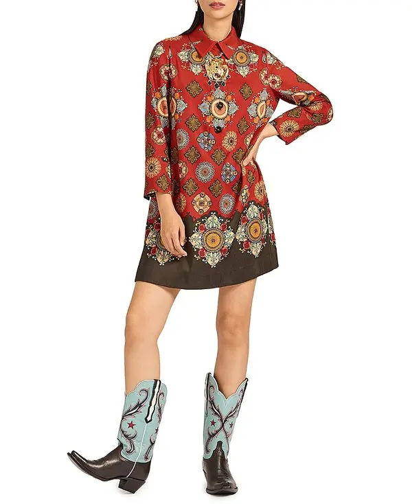 La DoubleJ Short Artemis Printed Dress - Nucleus Placée Rust