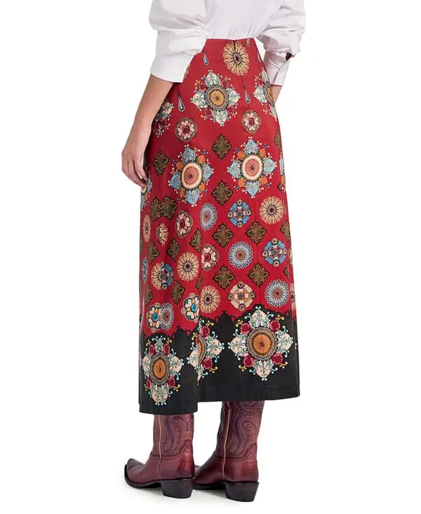 La DoubleJ A-line Printed Maxi Skirt - Nucleus Placée Rust