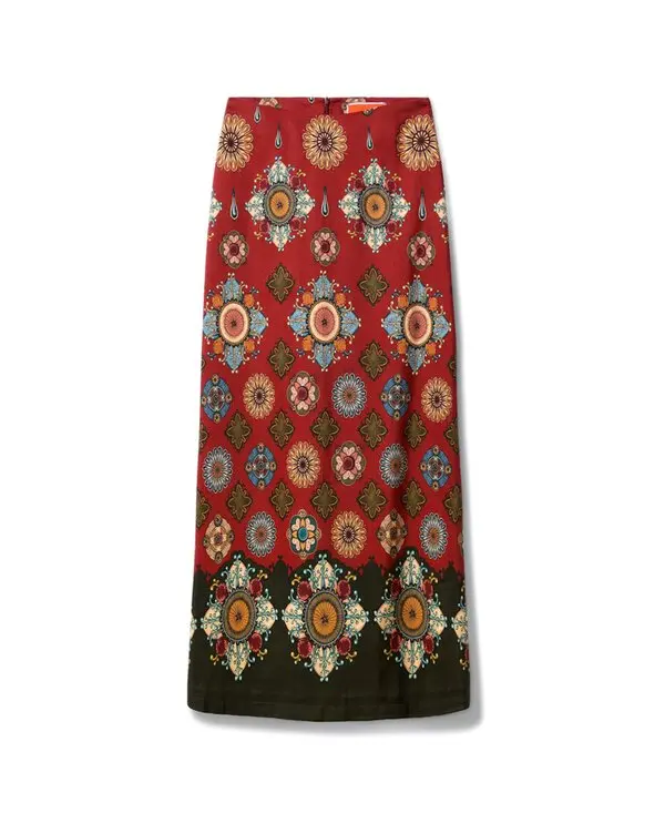 La DoubleJ A-line Printed Maxi Skirt - Nucleus Placée Rust