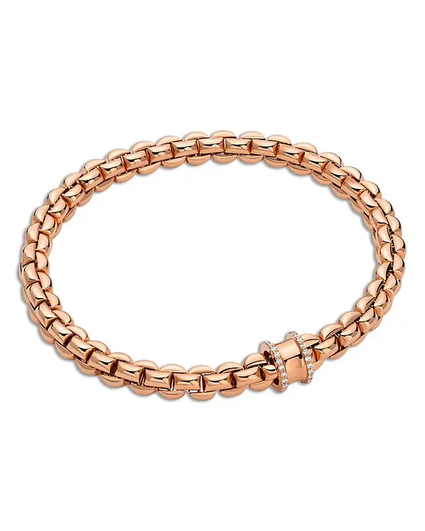 FOPE 18k Eka Diamond Rondelle Flex'it Bracelet - Rose Gold