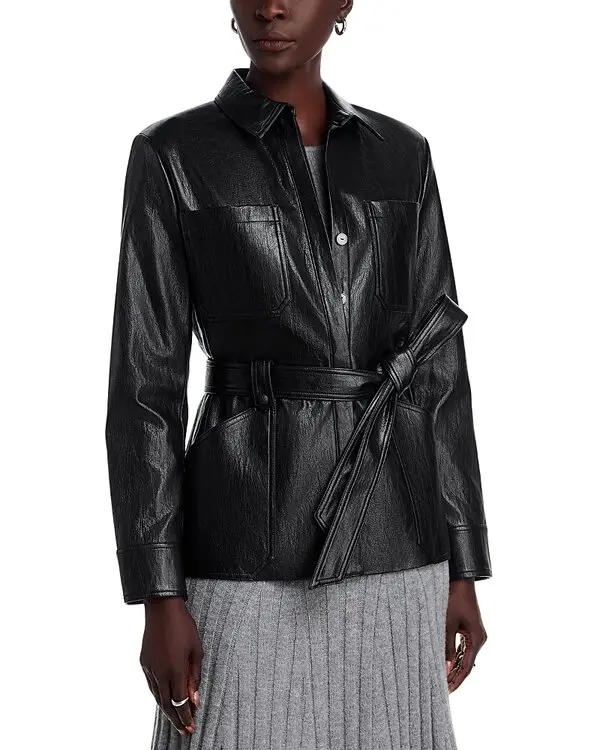 Kobi Halperin Rowan Faux Leather Belted Jacket
