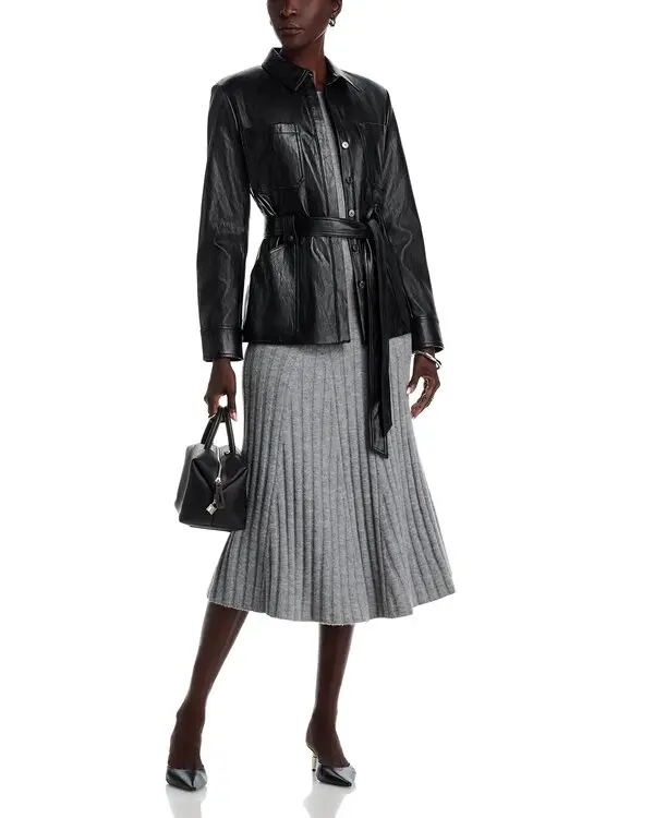 Kobi Halperin Rowan Faux Leather Belted Jacket