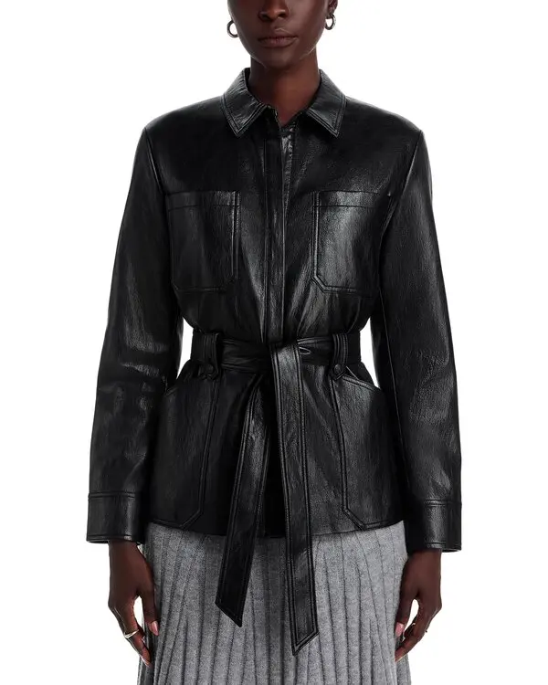 Kobi Halperin Rowan Faux Leather Belted Jacket