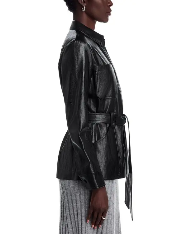 Kobi Halperin Rowan Faux Leather Belted Jacket
