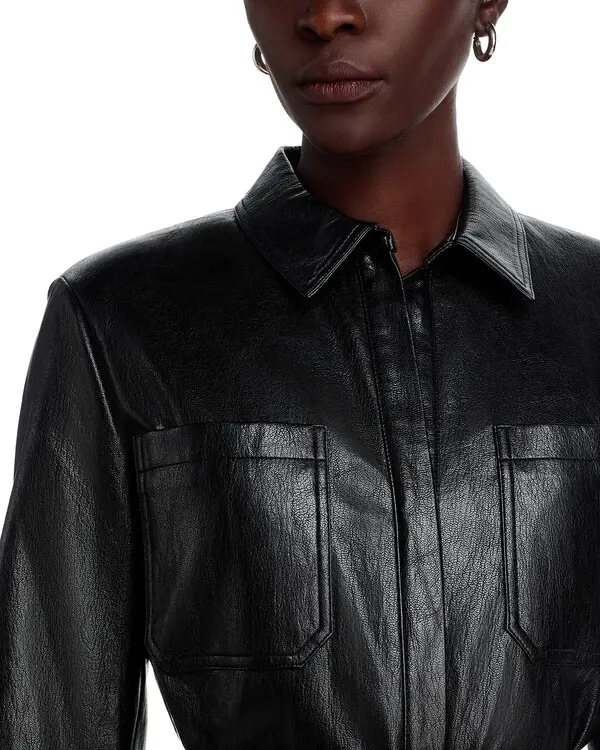 Kobi Halperin Rowan Faux Leather Belted Jacket