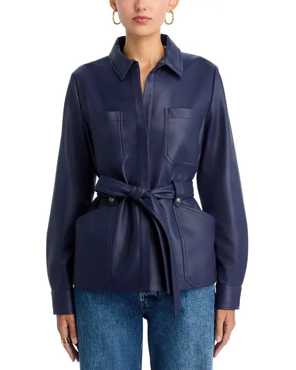 Kobi Halperin Rowan Faux Leather Jacket - Navy
