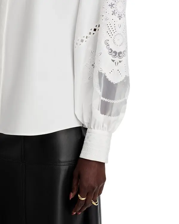 Kobi Halperin Calla Lace-sleeve Blouse