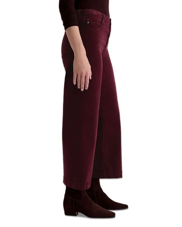 Ag Saige Corduroy Crop Wide-leg Jeans - Winery