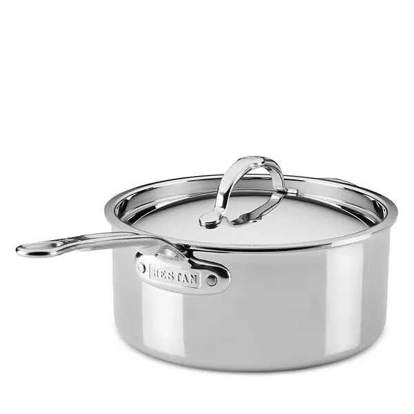 HESTAN Probond Luxe 4 Quart Professional Clad Stainless Steel Saucepan With Lid - Silver