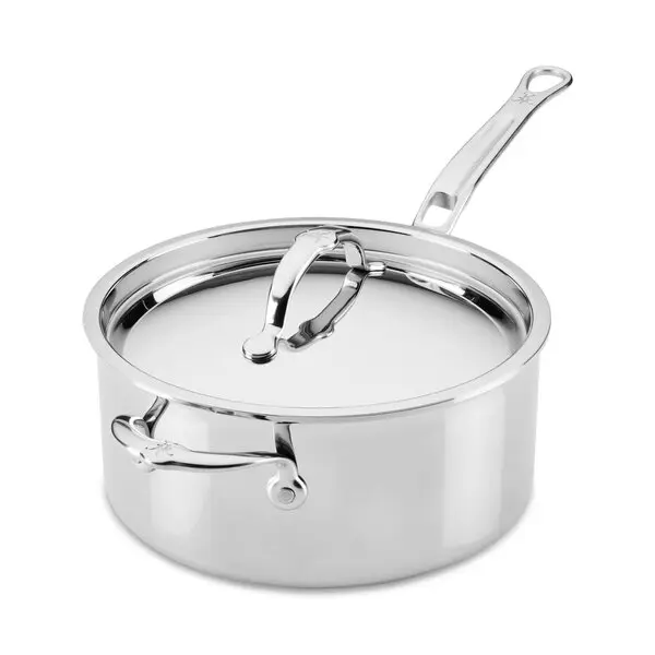 HESTAN Probond Luxe 4 Quart Professional Clad Stainless Steel Saucepan With Lid