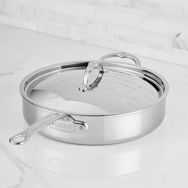 HESTAN Probond Luxe 7 Piece Polished Professional Clad Stainless Steel Cookware Set Exclusive