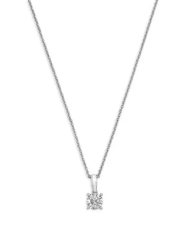 Bloomingdale'S 0.5 Tcw Diamond Solitaire Pendant Necklace In 18k - White Gold