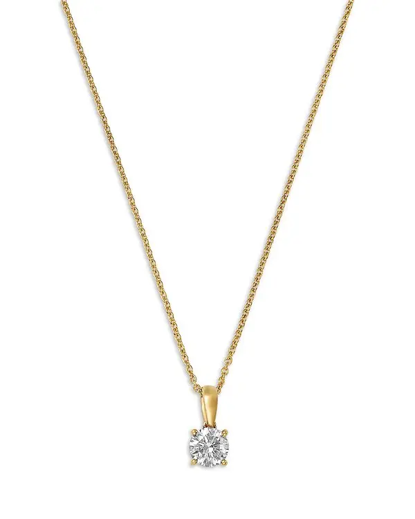 Bloomingdale'S 0.50 Tcw Diamond Solitaire Pendant Necklace - Yellow Gold