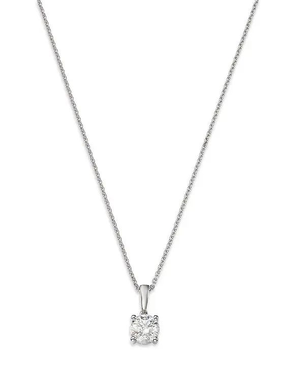 Bloomingdale'S Diamond Solitaire Pendant Necklace 0.75 Tcw - White Gold
