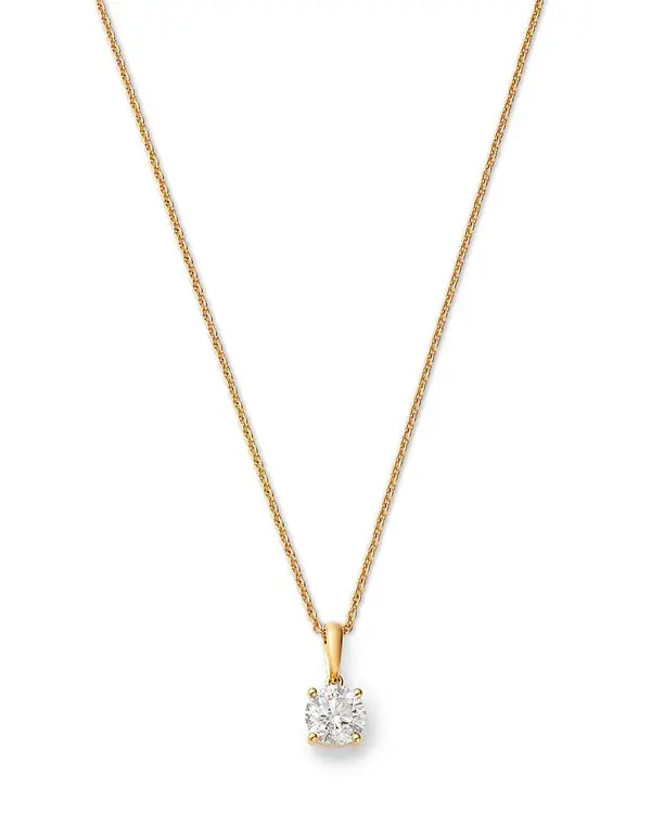 Bloomingdale'S 18k Gold 0.75 Tcw Diamond Solitaire Pendant Necklace - Yellow Gold