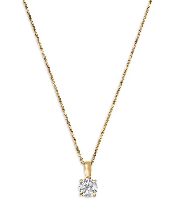 Bloomingdale'S Certified Diamond Solitaire 18k Pendant Necklace 1.0 Tcw - Yellow Gold