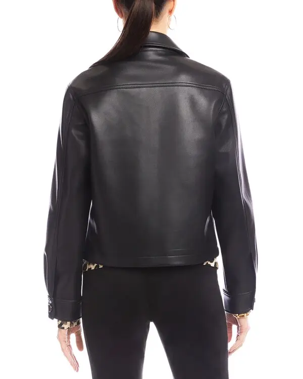 Karen Kane Faux Leather Cropped Jacket
