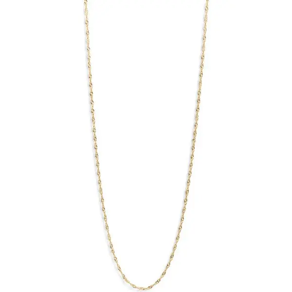 THE SIS KISS Skinny Twisty Chain Necklace - Gold