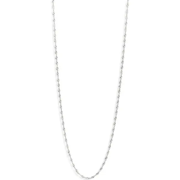 THE SIS KISS Skinny Twisty Chain Necklace - Silver
