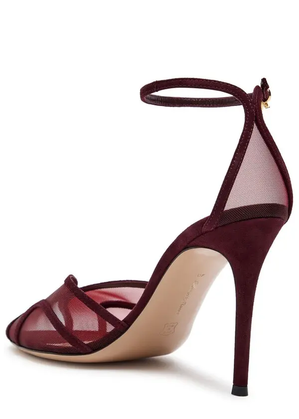 GIANVITO ROSSI Mesh And Suede Sandals