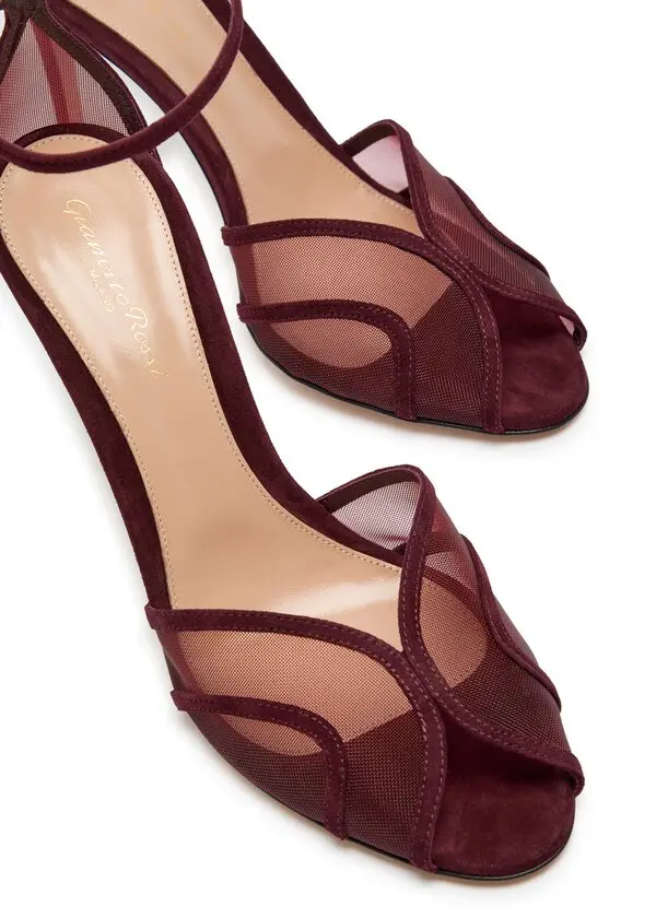 GIANVITO ROSSI Mesh And Suede Sandals