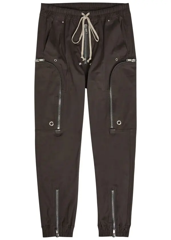 Rick Owens Stretch-cotton Cargo Trousers - Brown