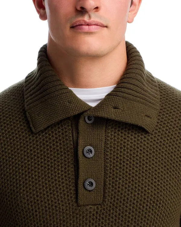 Vince Honeycomb Wool Long Sleeve Mock Neck Sweater