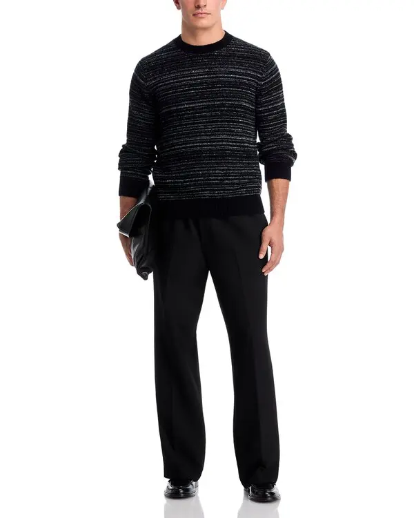 Vince Marled Stripe Crewneck Sweater - Black Medium